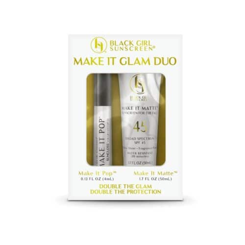 Make it Glam Duo: Matte SPF 45 & Lip Gloss with SPF | Black Girl Sunscreen