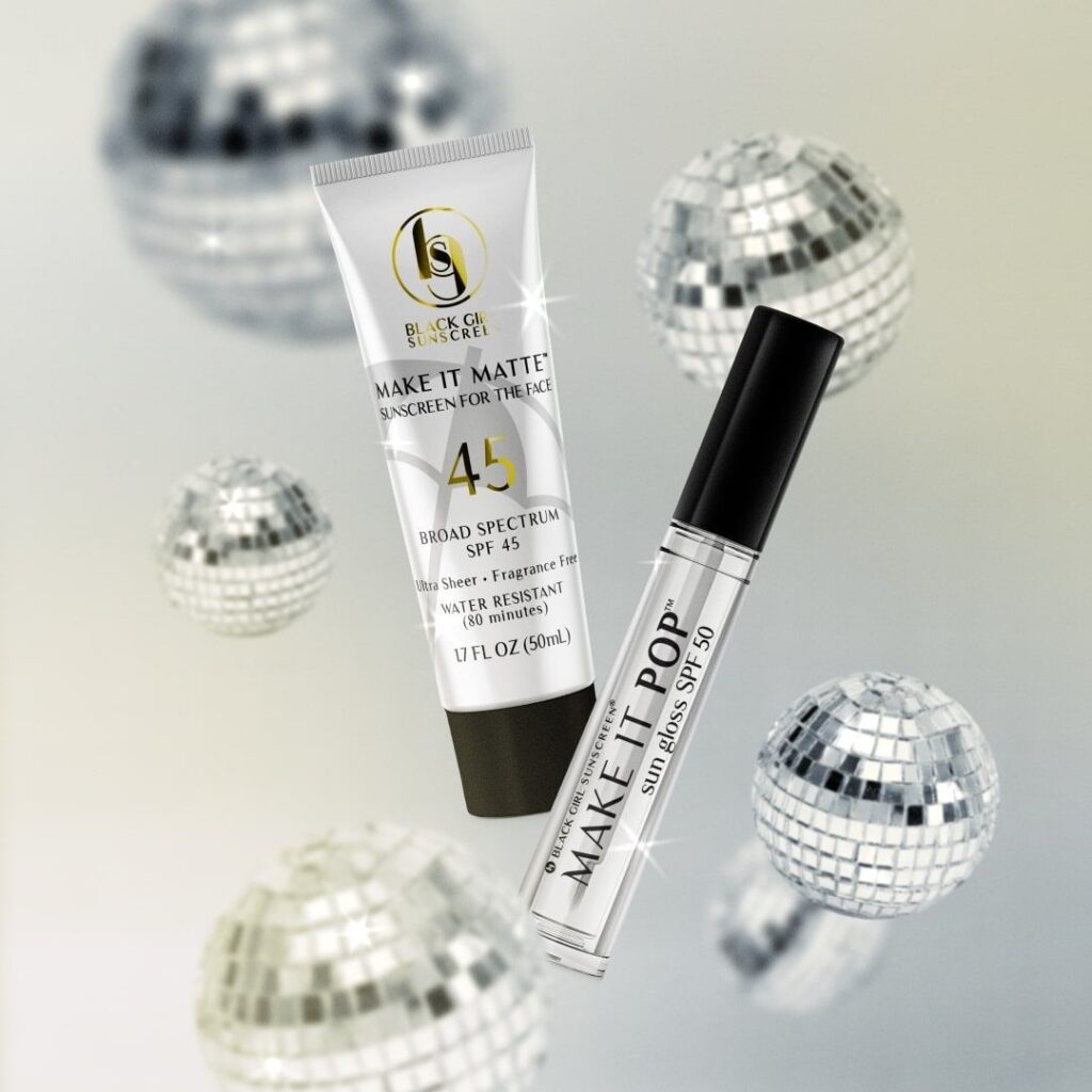 Make it Glam Duo: Matte SPF 45 & Lip Gloss with SPF | Black Girl Sunscreen
